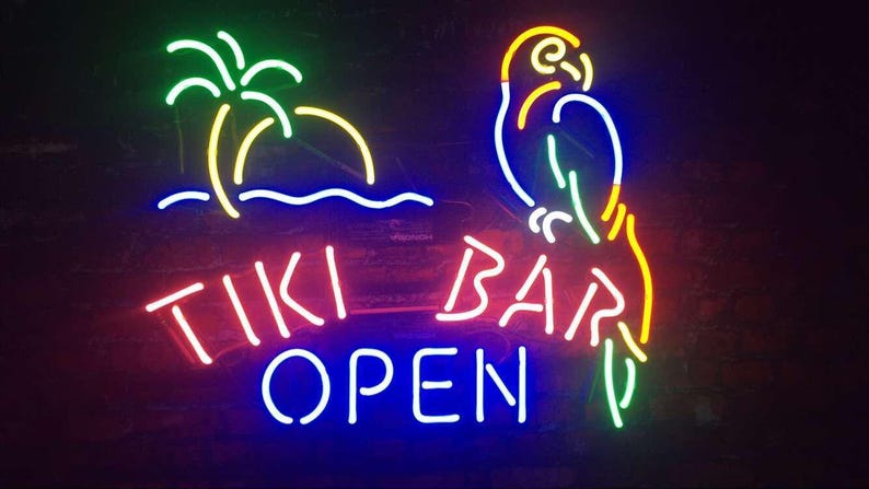 Neon Tiki Bar Open Sign - Etsy