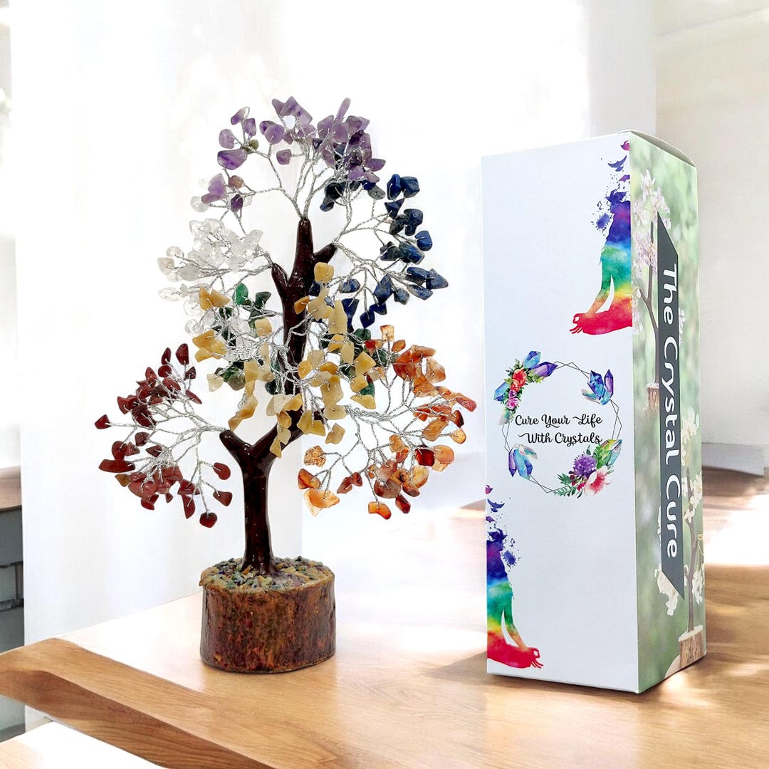 Seven Chakra Crystal Tree | Large Gemstone Tree of Life | Feng Shui ...