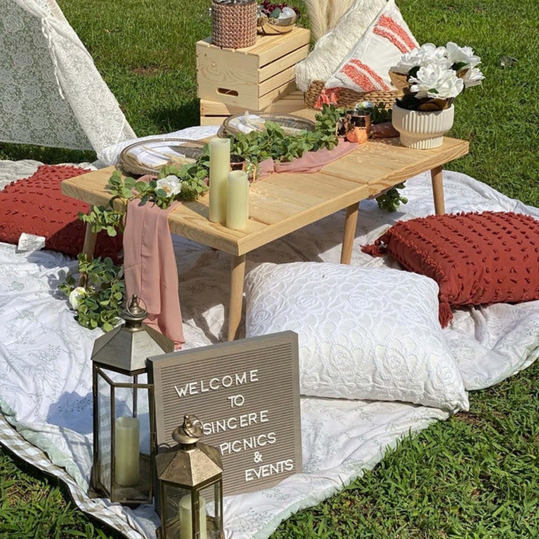 Wooden Table 44-22 ınc Car Picnic Table Folding Handmade Wood Picnic ...