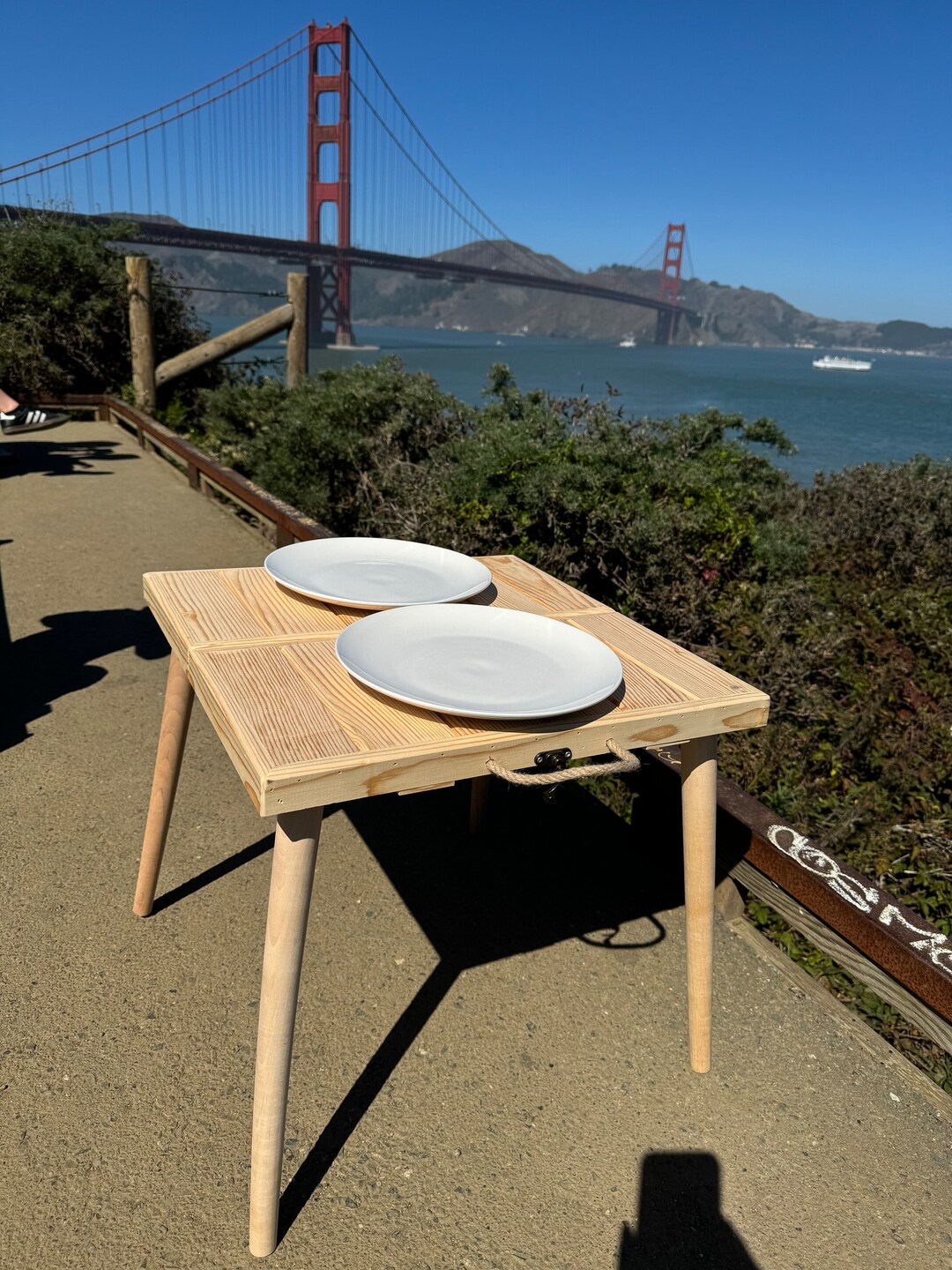 Handcrafted Wooden Picnic Table Outdoor Patio Dining Table Customizable ...