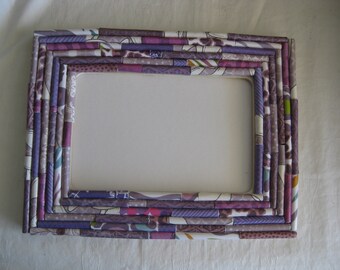 Paper anniversary gift Picture frame upcycled hand rolled | Etsy