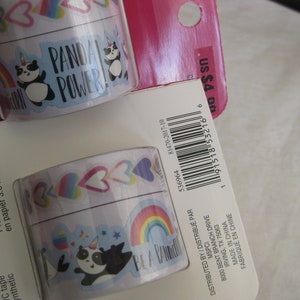 Panda Bear Crafting Tape, Rainbows and Hearts, 0.5" & 1" Rolls - Etsy