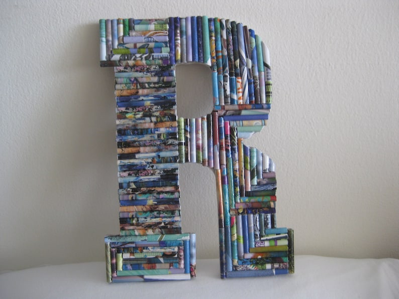 Decorated Colorful Letter R Wall Decor Hand Made up Cycled - Etsy