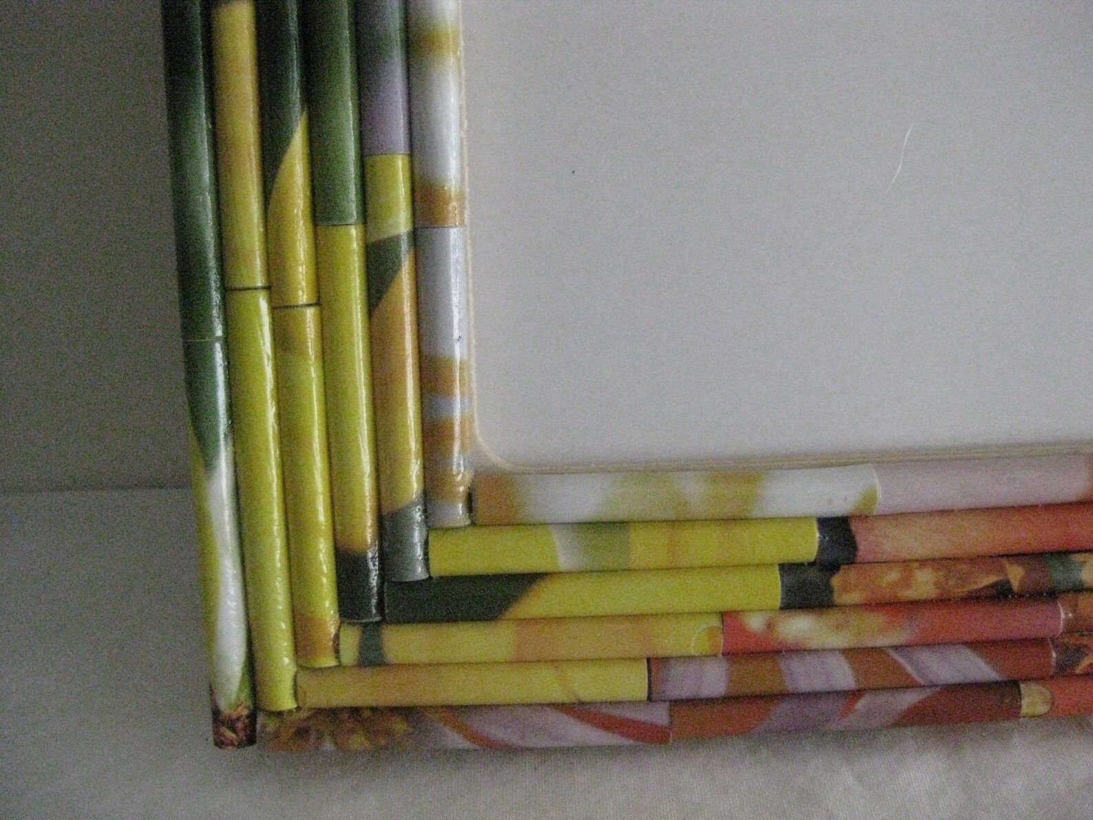 Picture Frame Decorated W Handmade Upcycled Colorful Paper Rolls ...