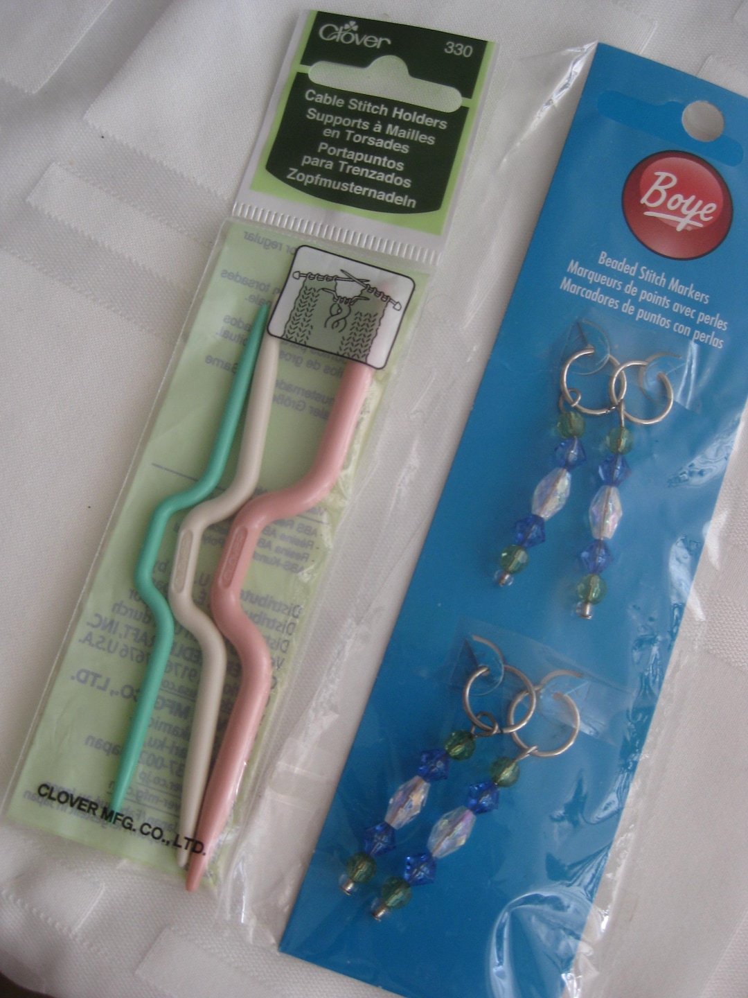Knitting Lot of 3 Cable Stitch Holders and 4 Beaded Stitch Holders ...