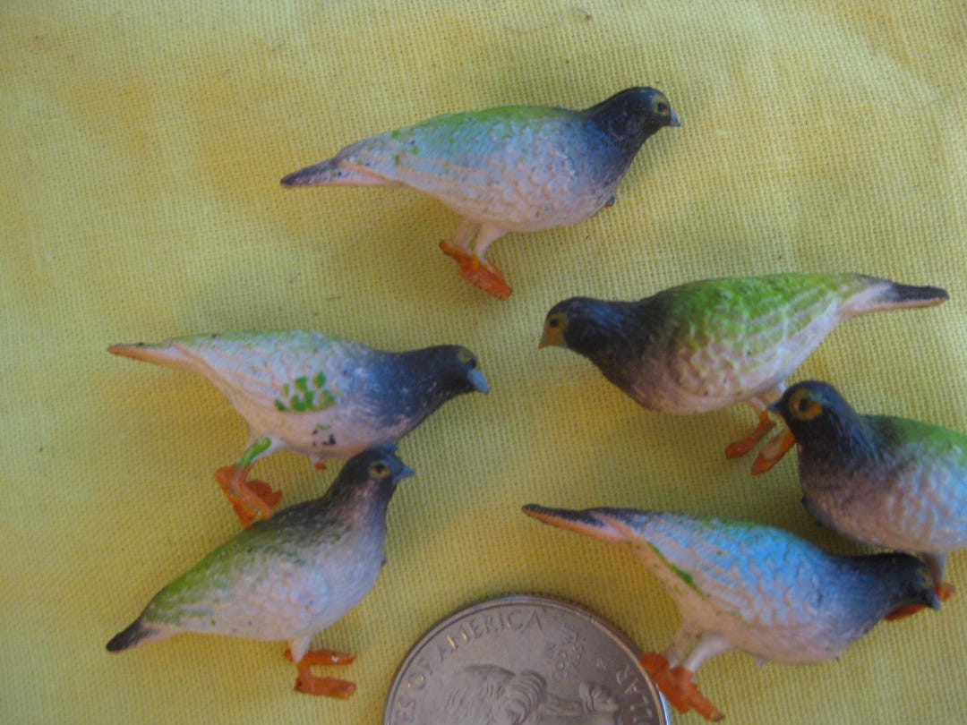 Miniature Birds/pigeons, Scene Building, Crafts, 1.25"x0.5", Hard ...
