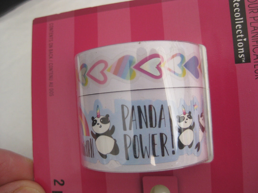 Panda Bear Crafting Tape, Rainbows and Hearts, 0.5" & 1" Rolls - Etsy