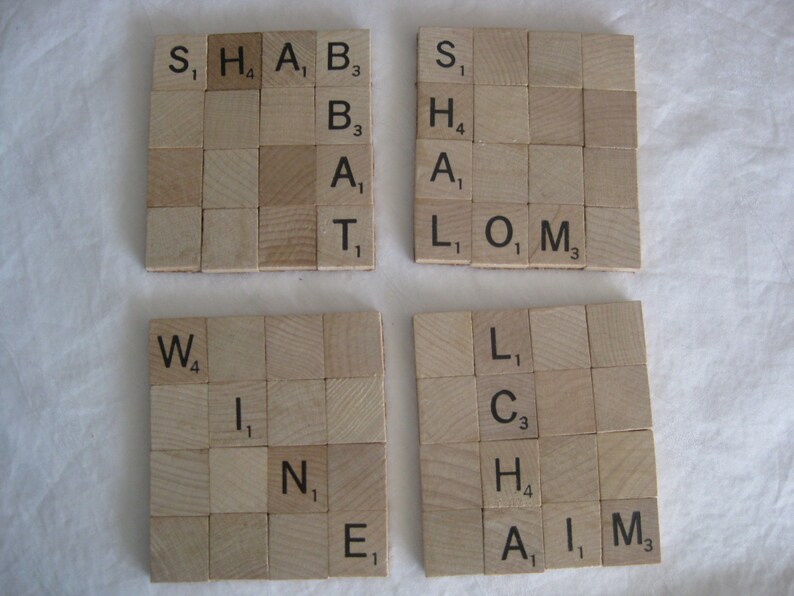 Scrabble Tiles Drink Coasters 4 Coasters Spelling: Wine - Etsy
