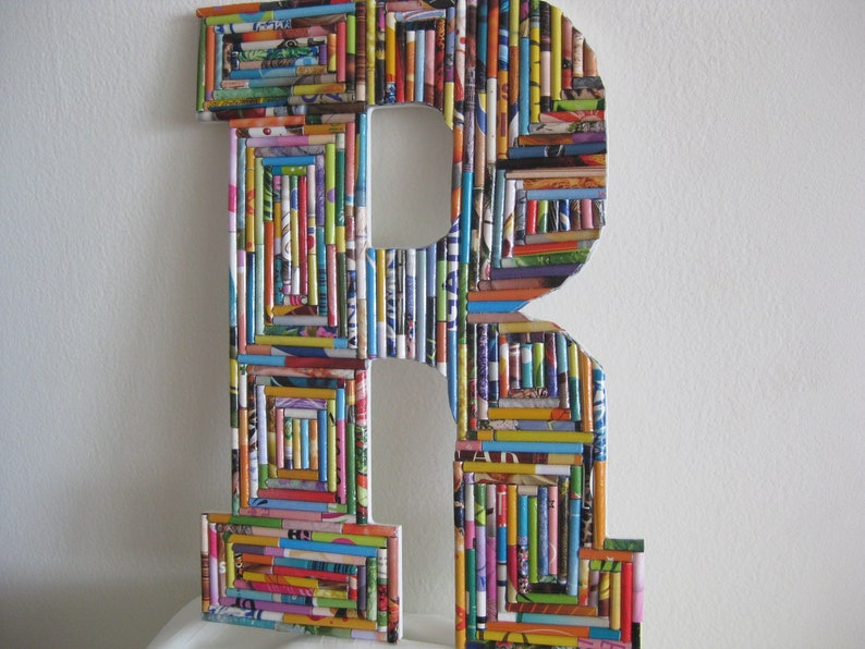 Decorated Colorful Letter R Wall Decor Hand Made up Cycled - Etsy