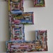 Letter E Decorated With Hand Rolled Paper, Colorful Collage, BD Gift ...