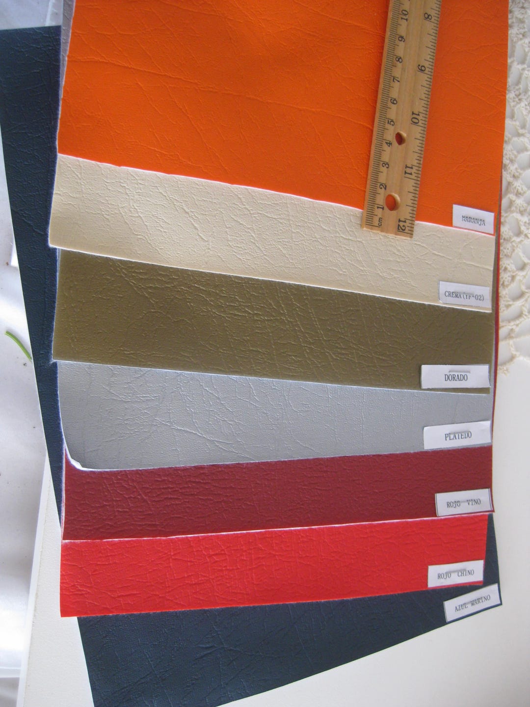 Lot of 7 Diff. Colors Faux Leather Sample Sheets 11" X 8", 2 Mm Thick ...