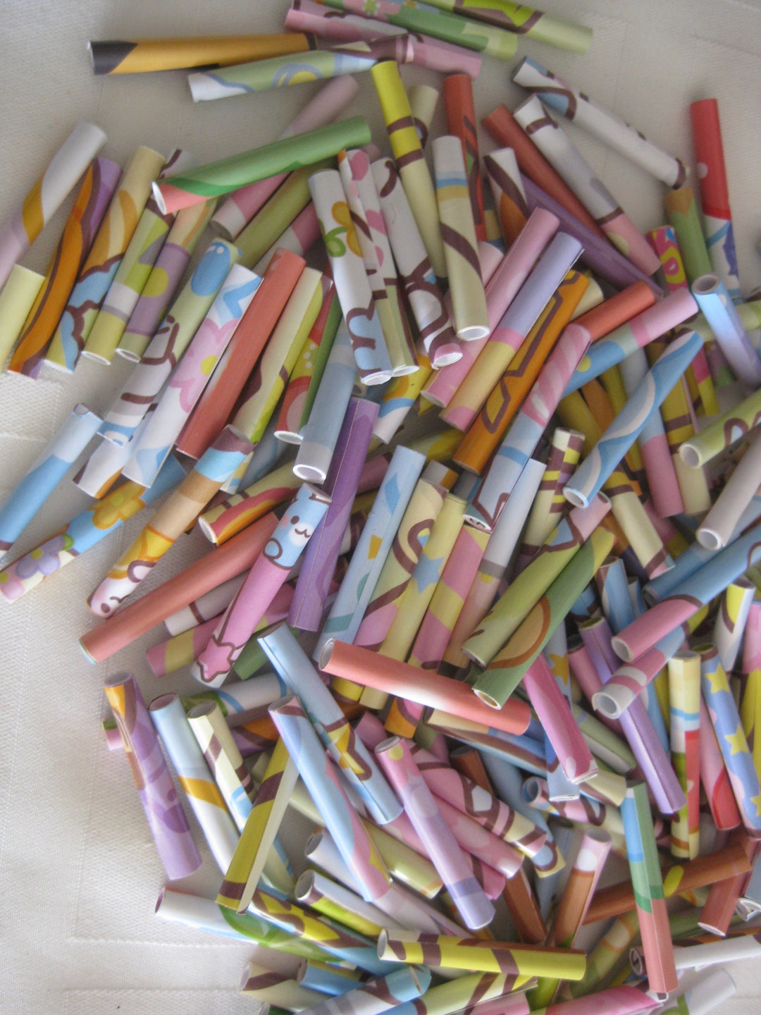 Hand Rolled Quality Paper, Soft Pastel Colors, 1.5" Long 5 Mm Thick ...