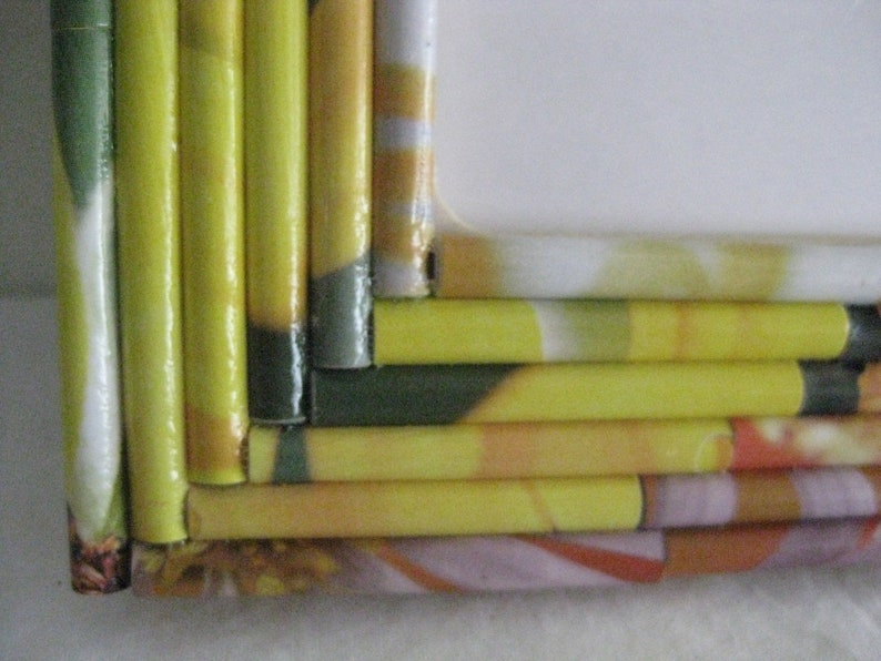 Picture Frame Decorated W Handmade Upcycled Colorful Paper - Etsy