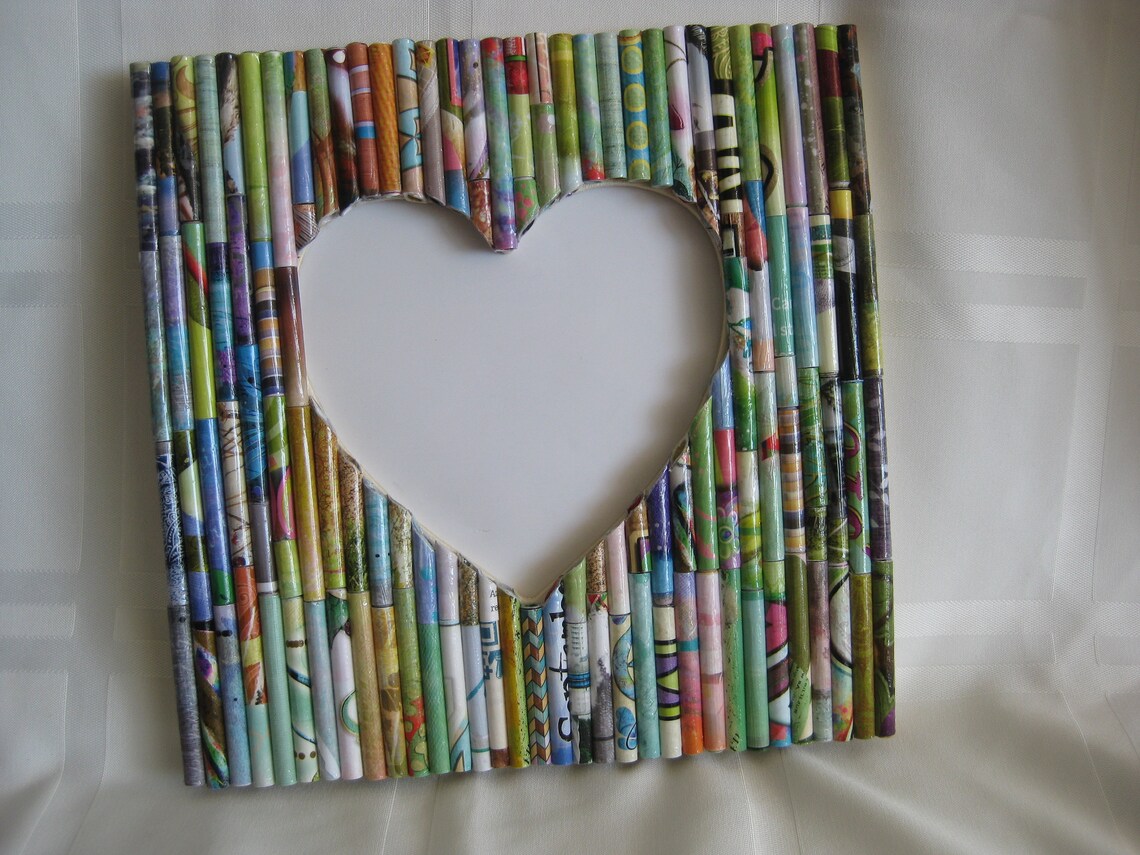 Heart Frame Handmade Colorful Paper Rolls Frame Holiday - Etsy