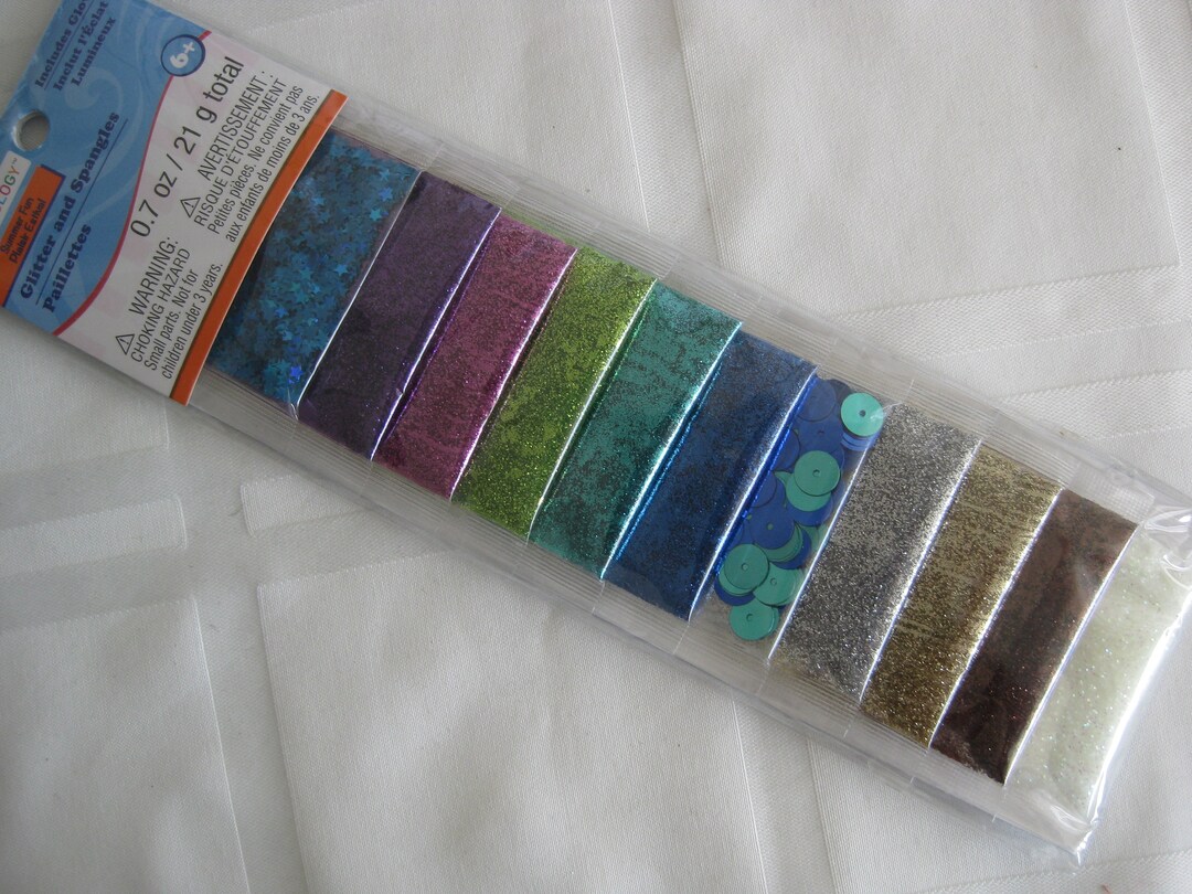 Glitter and Spangles, 11 Small Packets 9 Glitters, 2 Spangles, Incl ...