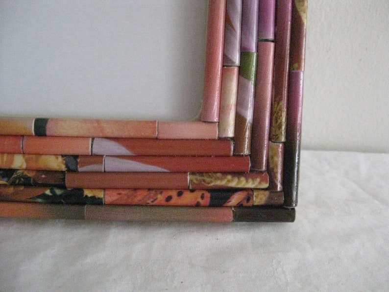 Picture Frame Decorated W Handmade Upcycled Colorful Paper - Etsy