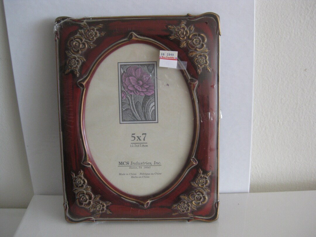 Mid Century Victorian Style Floral Ornate Frame, Rectangular Mahogany ...