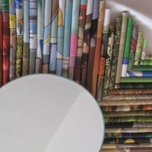 Mirror Surrounded by a Collage of Colorful Upcycled Paper Rolls, Hand ...