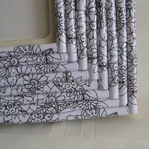 Picture Frame, Hand Decorated W Handmade Paper Rolls, Black & White ...