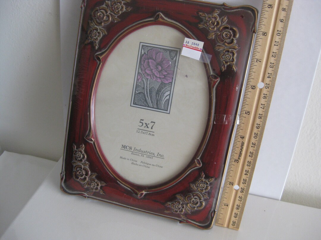 Mid Century Victorian Style Floral Ornate Frame, Rectangular Mahogany ...