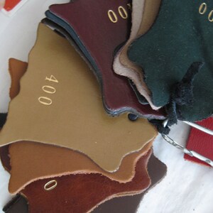 Leather Swatch Samples, 3 Diff. Sizes and Colors, a Lot of 63 Pcs ...