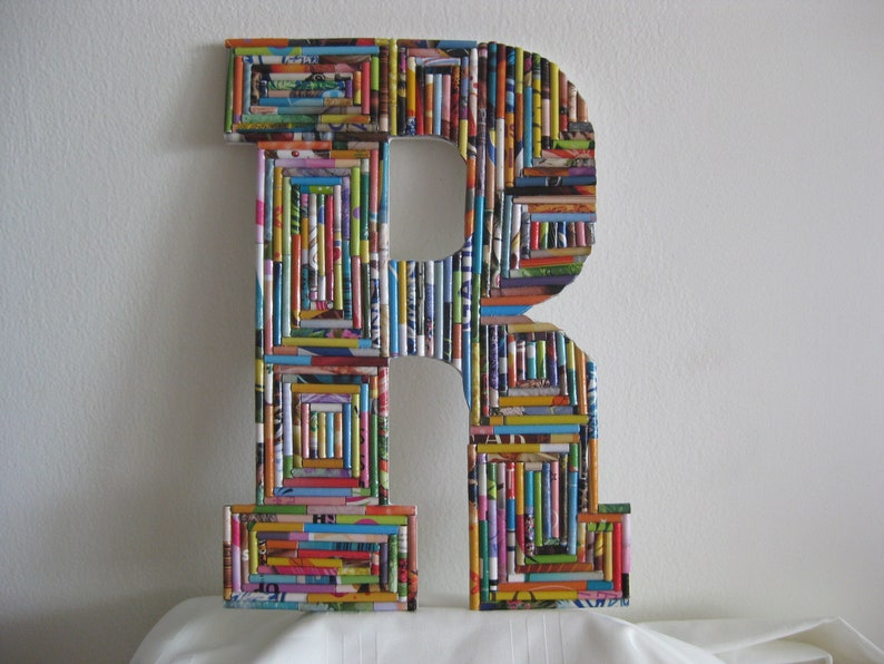 Decorated Colorful Letter R Wall Decor Hand Made up Cycled - Etsy