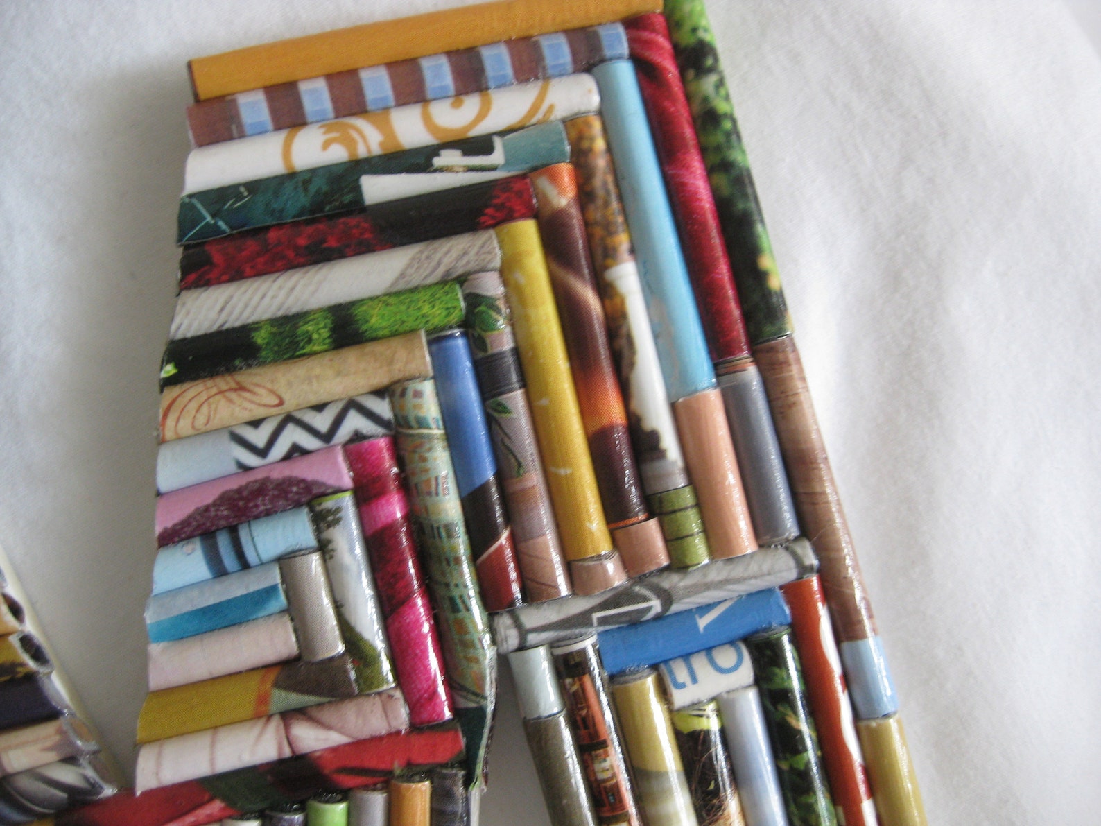 Letter M hand decorated with up cycled magazine paper rolls | Etsy