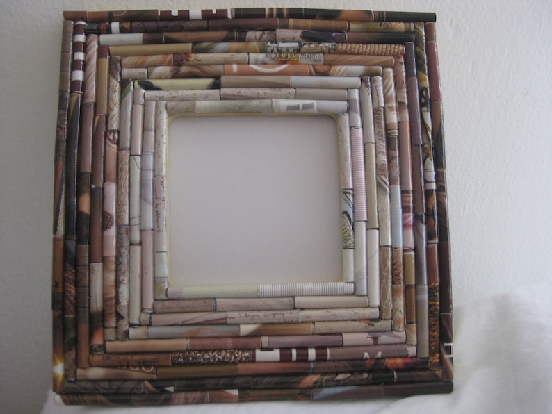Paper Anniversary Gift Picture Frame Upcycled Hand Rolled - Etsy