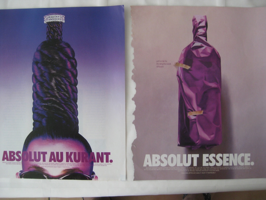 Absolute Vodka Vintage Original Ads From Magazines, 1990's, 5 Ads - 2 ...