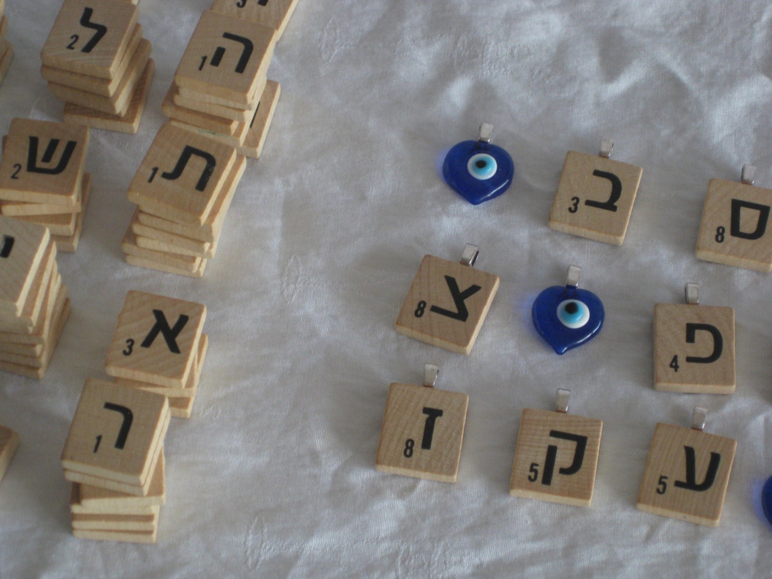 Scrabble Tile Letter Charm Hebrew Letters for Necklace - Etsy