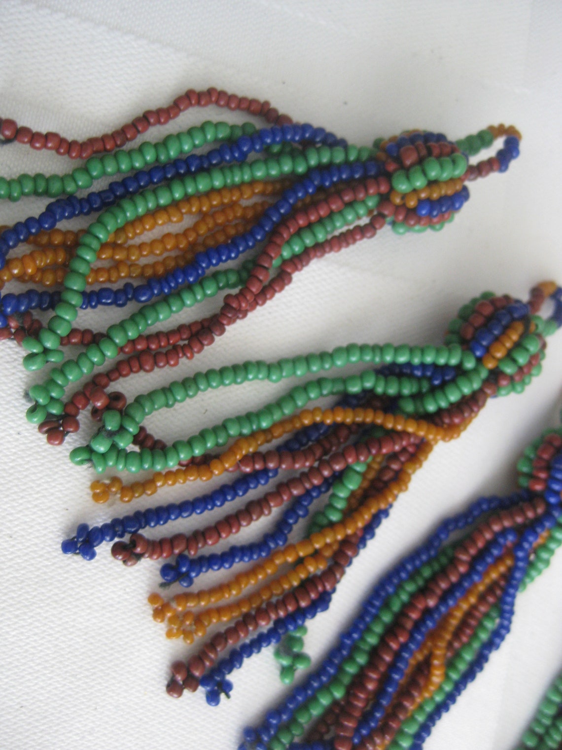 Beaded tassels 2 pcs. 3 seed bead tassels head & loop | Etsy