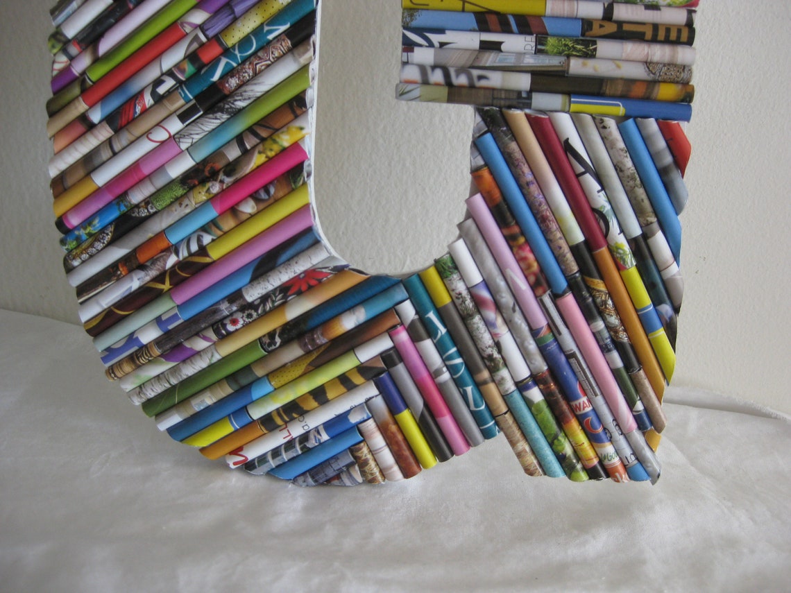 Initial Letter G Decorated With Colorful Upcycled Hand Made | Etsy