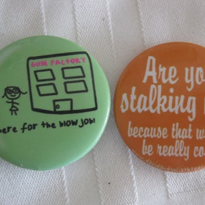 Fun Humorous Pin Back Buttons, Set of 6, 1.5", Collectible. Pre Owned ...