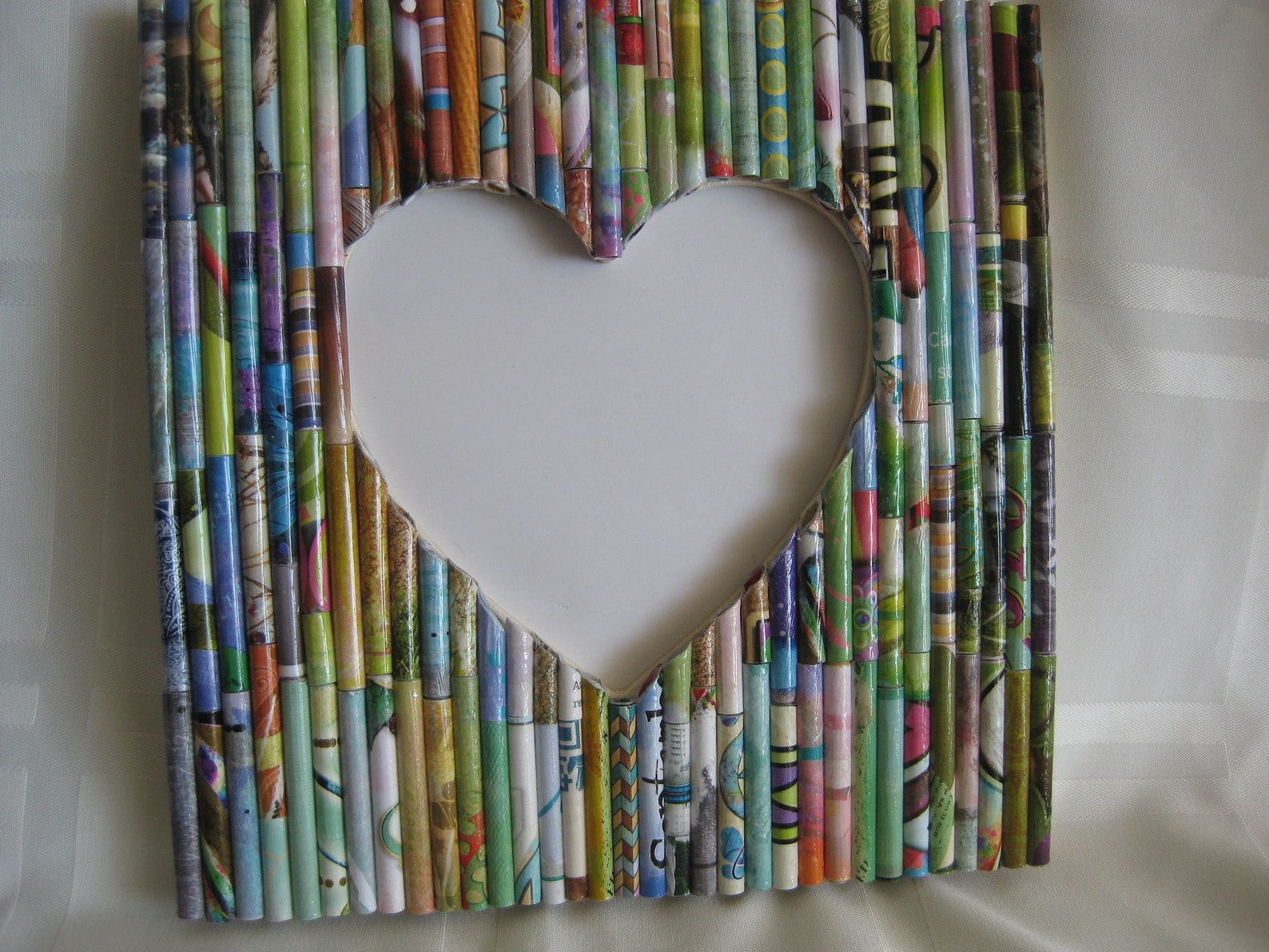 Heart Frame Handmade Colorful Paper Rolls Frame Holiday - Etsy