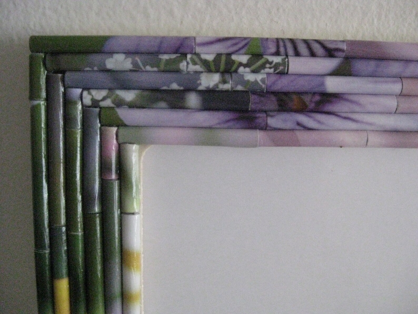 Picture Frame Decorated W Handmade Upcycled Colorful Paper Rolls ...