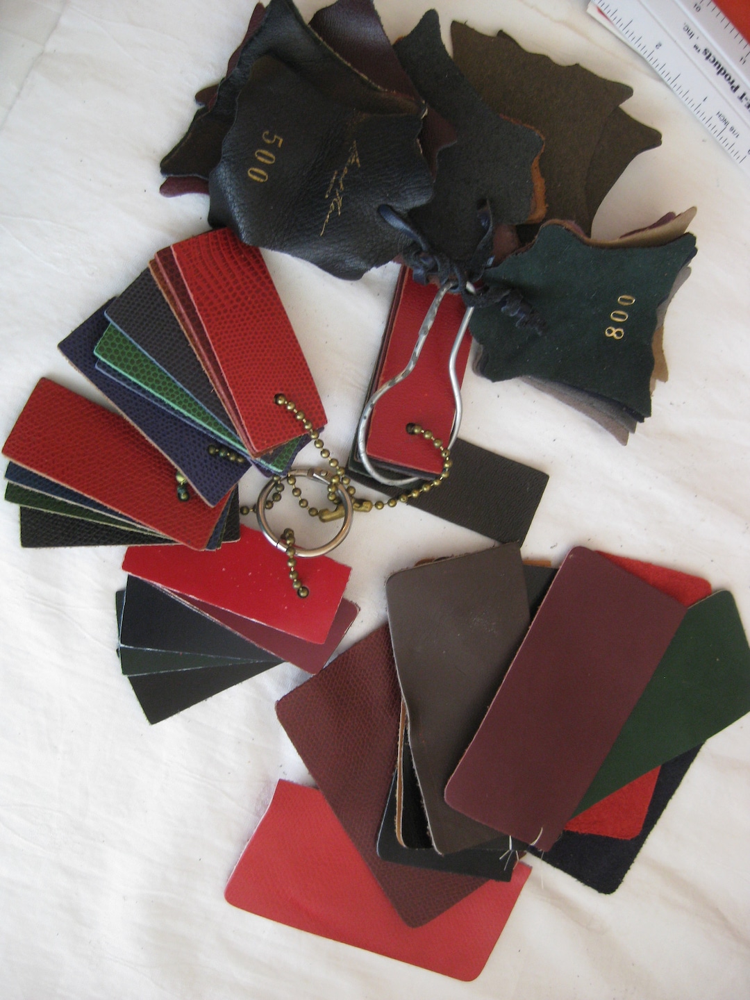 Leather Swatch Samples, 3 Diff. Sizes and Colors, a Lot of 63 Pcs ...