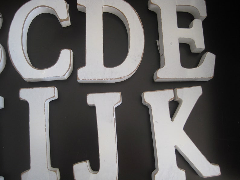 Wooden letters washed white free standing 4.5 x | Etsy