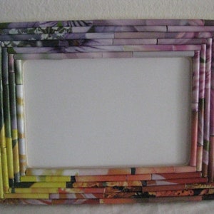 Picture Frame Decorated W Handmade Upcycled Colorful Paper Rolls ...