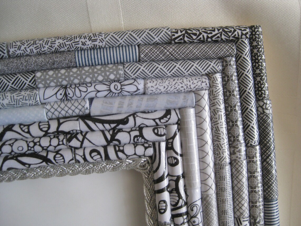 Picture Frame Decorated With Hand Made up Cycled Paper Rolls | Etsy