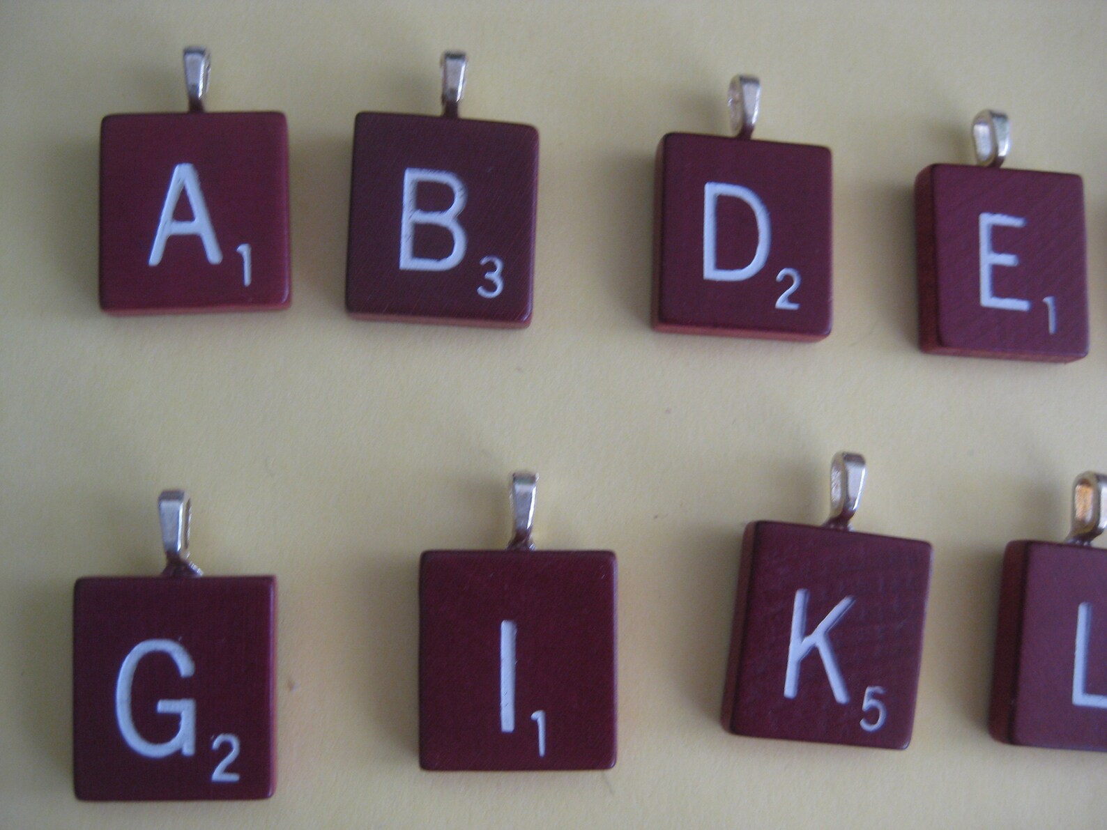 Burgundy Wood Scrabble Letter Tile Pendant/charm Gold or - Etsy