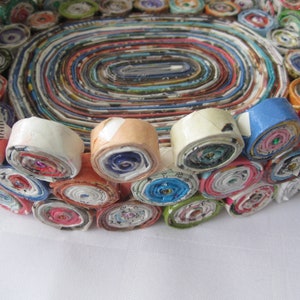 Upcycled Handmade Paper Bowl/basket . Rolled up Magazine Pages ...