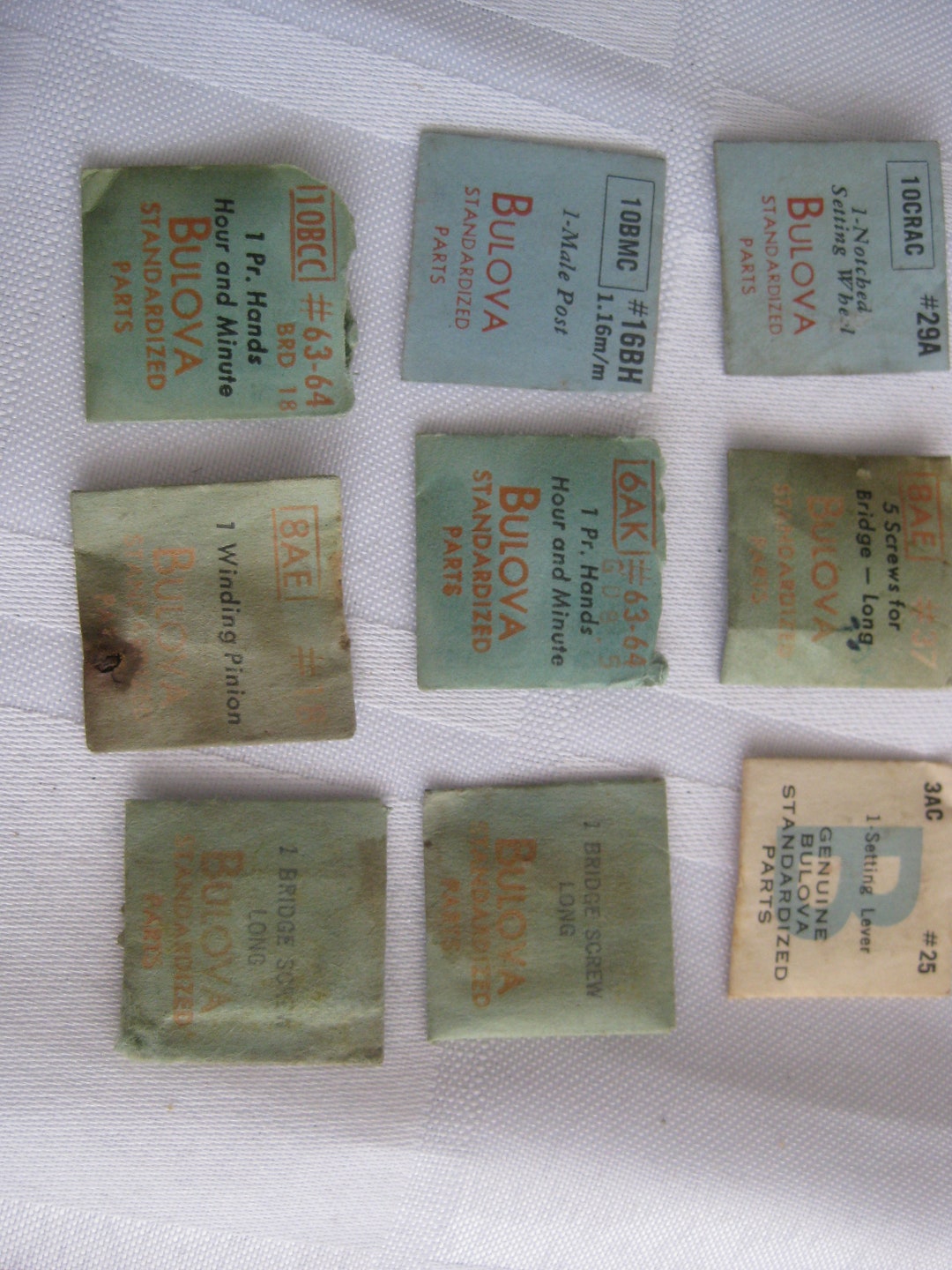 Vintage Watch Parts, Lot of 9 Different Bulova Parts, Watch Repair, Re ...