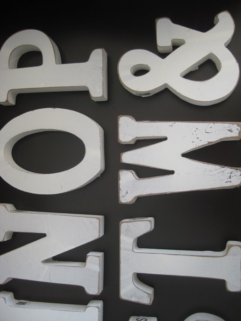 Wooden Letters Washed White Free Standing 4.5 X | Etsy