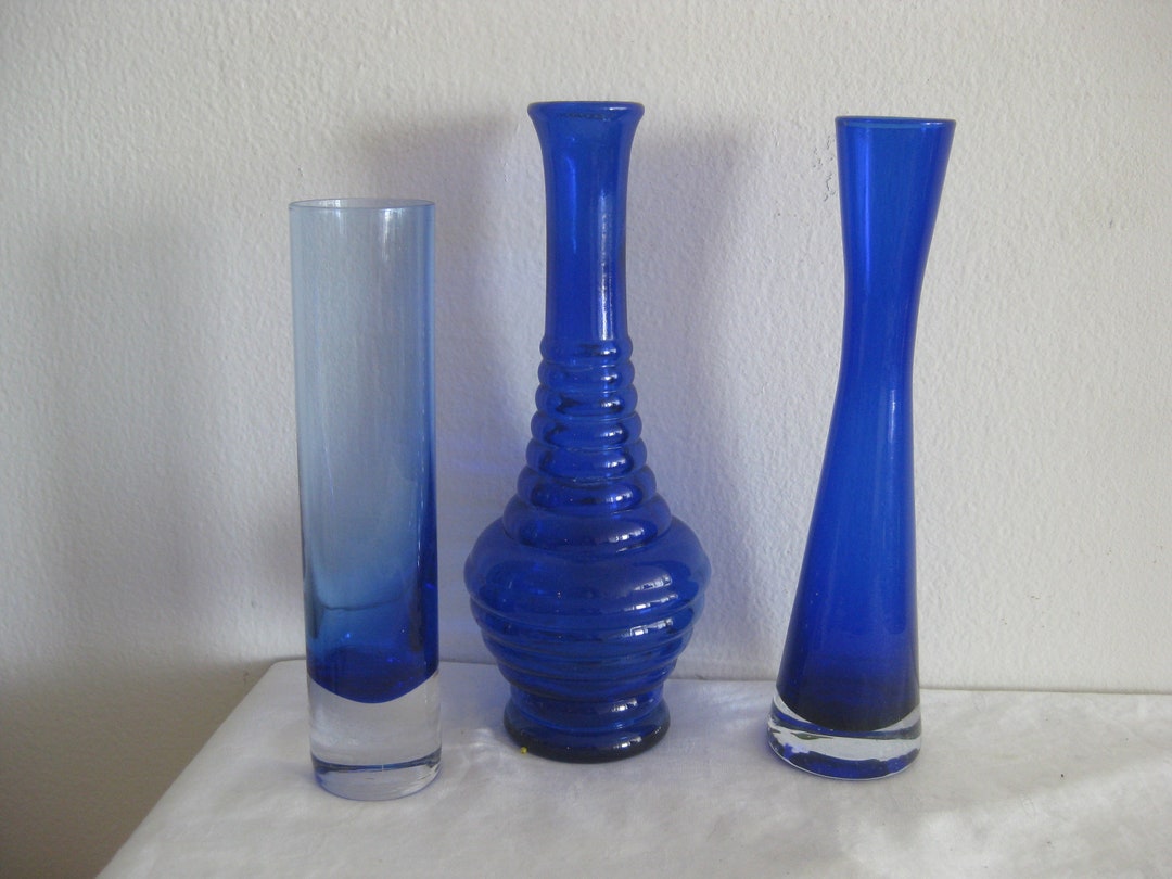 Blue Vases Group, 3 Vases to Add to Exsisting Group or Start a Vew ...