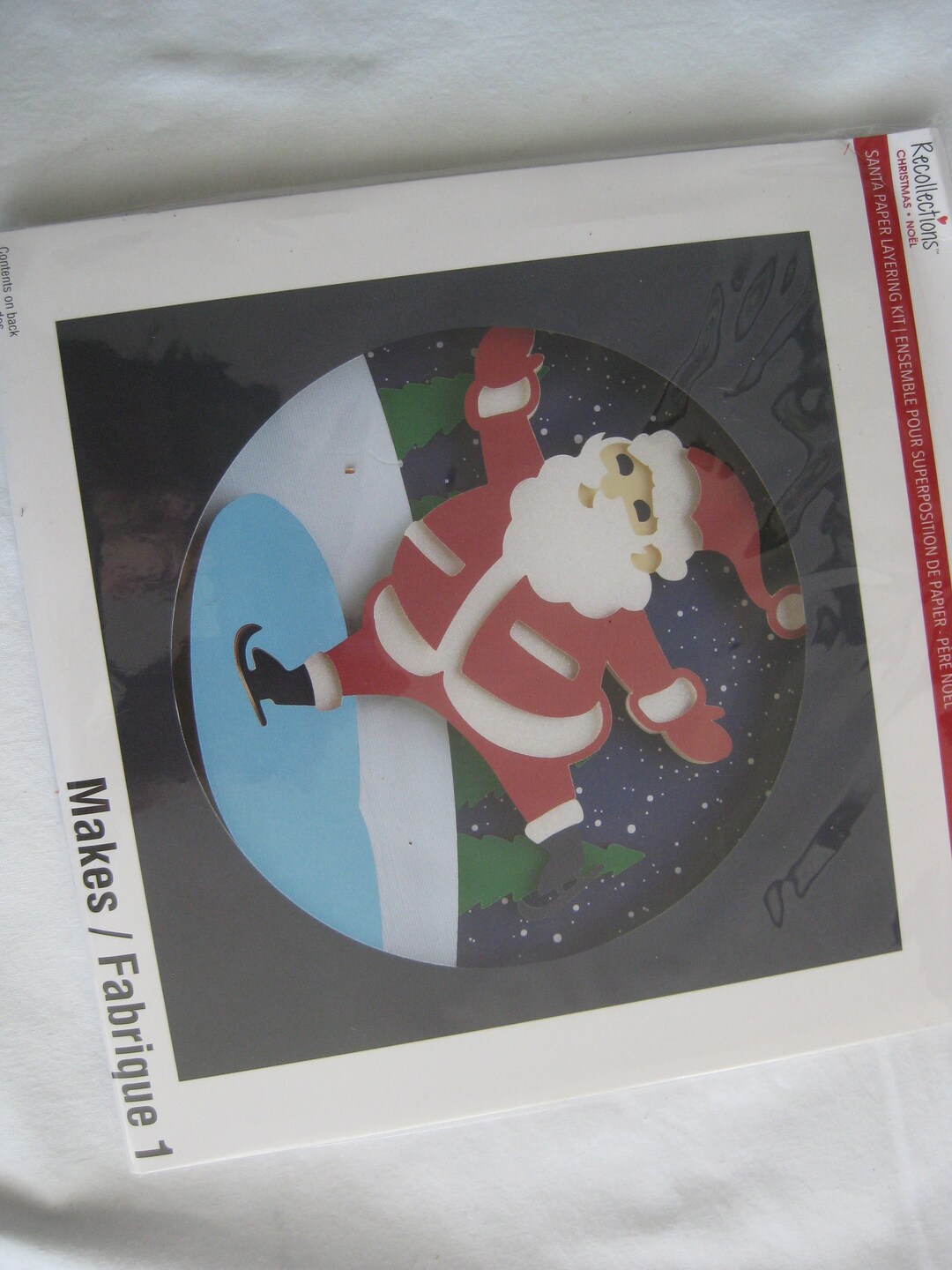 Christmas Theme Craft Kit, Paper Layering, Ice Skating Santa. Includes ...