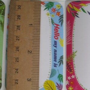 Hello My Name Is..18 Name Tags Stickers. 6 Colors, Floral Design ...