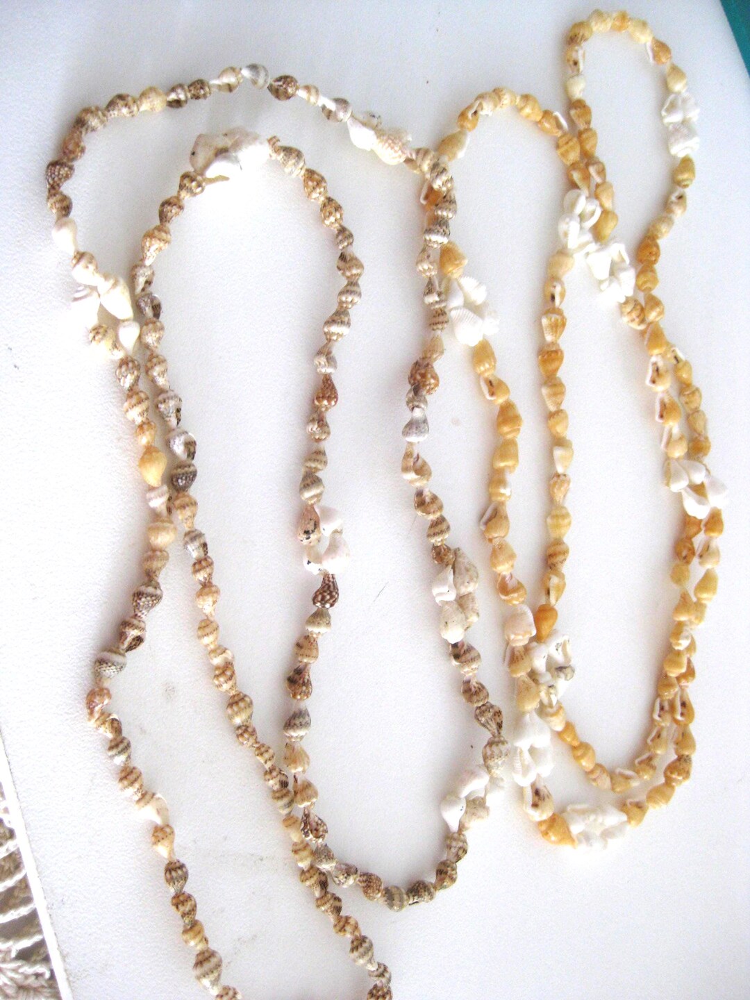Tiny Pukka Shells, Hawaiian Shell Lei Necklace, 32" Each, Lot of 2 ...