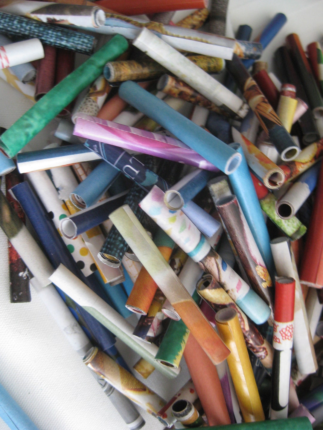 Hand Rolled Magazine Paper Rolls, Multicolor, Craft Supply, 1.5"-2 ...