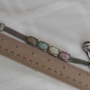 Brazilian Gemstones Bracelet, 4 Sliding Links W Diff. Stones on Thin ...