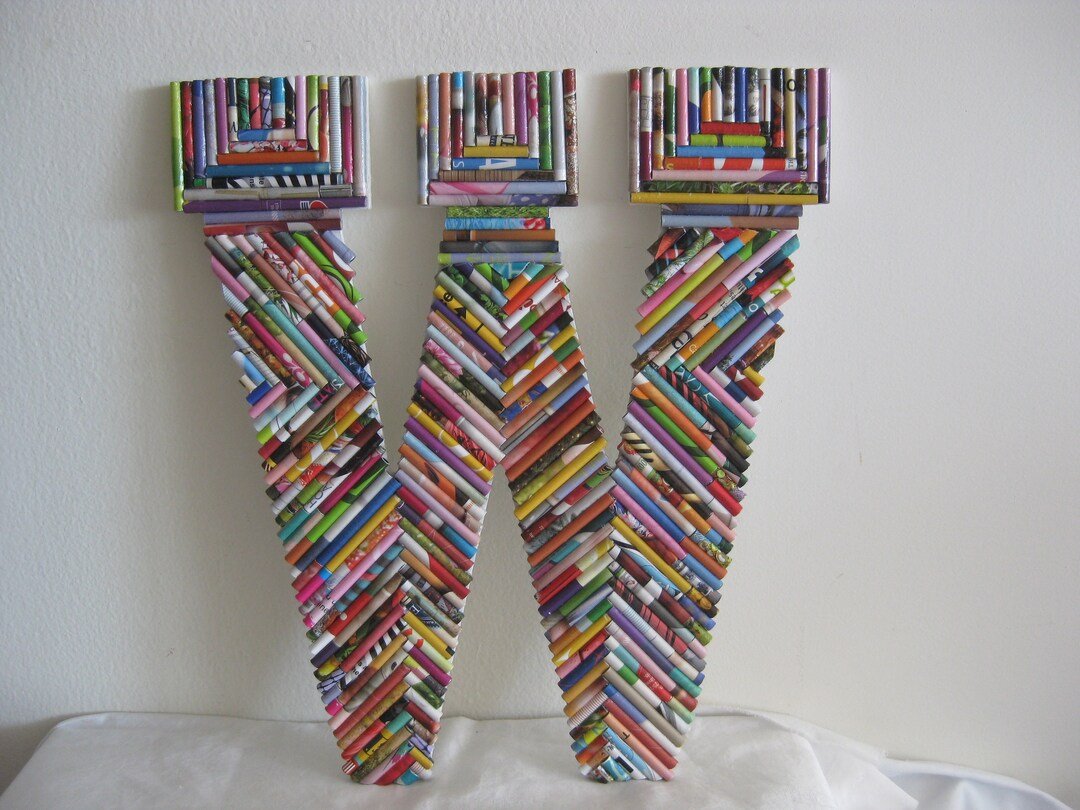 Colorful Hand Decorated Letter W, Home, Room, Wall Décor, Collage of ...